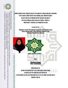 IMPLEMENTASI PERATURAN WALIKOTA PEKANBARU NOMOR 130 TAHUN 2020 TENTANG PERILAKU HIDUP BARU ...